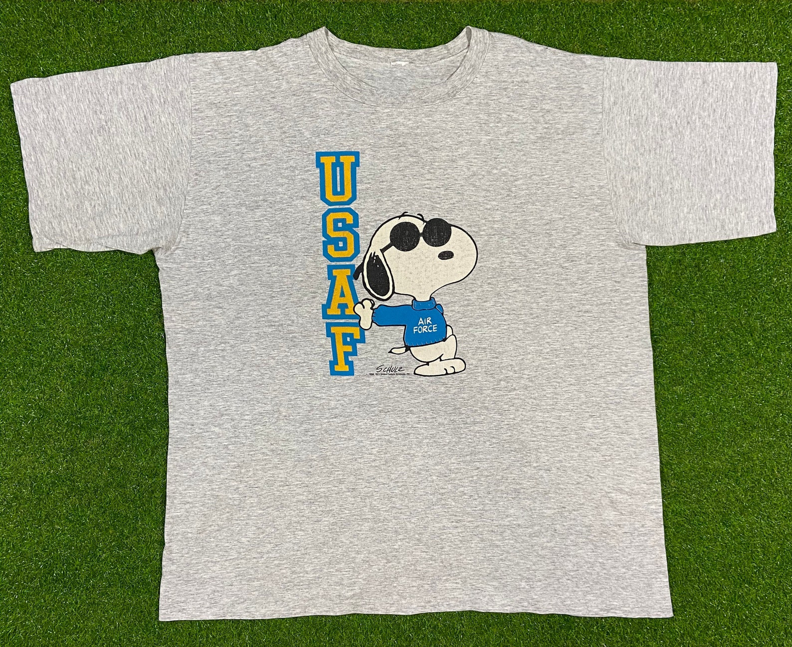Vintage United States Air Force Snoopy Tshirt 4 Gray Usa Military 1990S ...