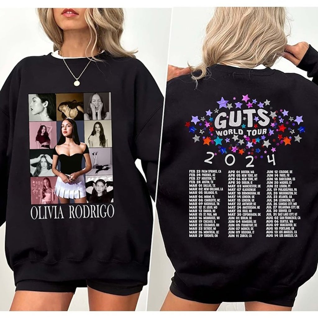 Guts Collection Olivia Rodrigo Tour 2024 Sweatshirt, Aesthetic Merch ...