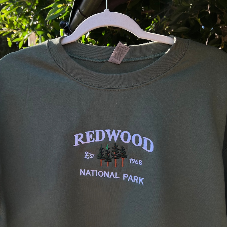 Redwood National Park Embroidered Sweatshirt, Redwood Embroidered ...